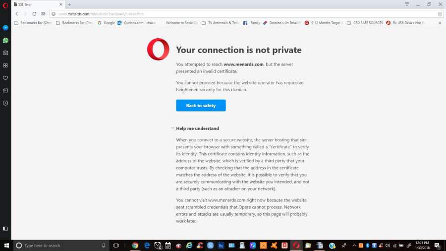 Why VPS shows an insecure SSL Warning - Oudel Inc.