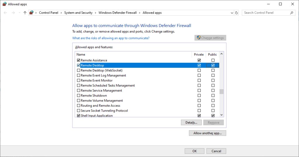 remote desktops can’t connect to the remote computer
