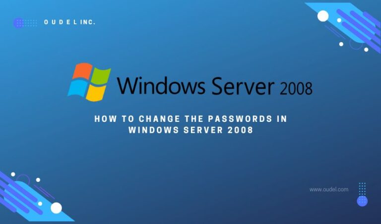 How to Change The Passwords in Windows Server 2008
