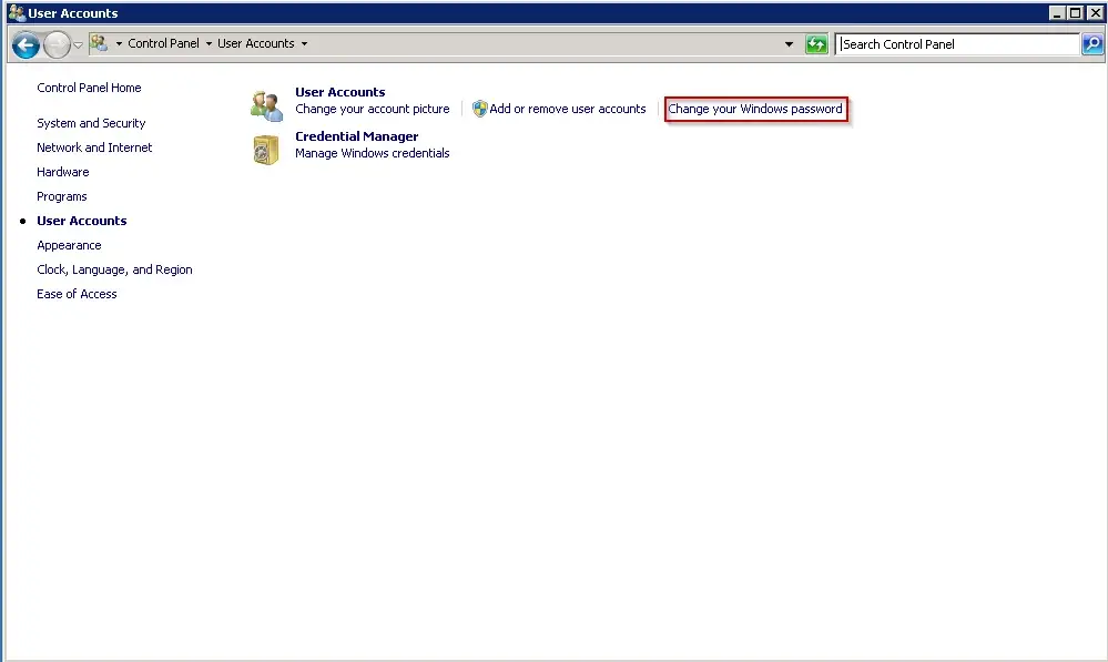 How to Change The Passwords in Windows Server 2008