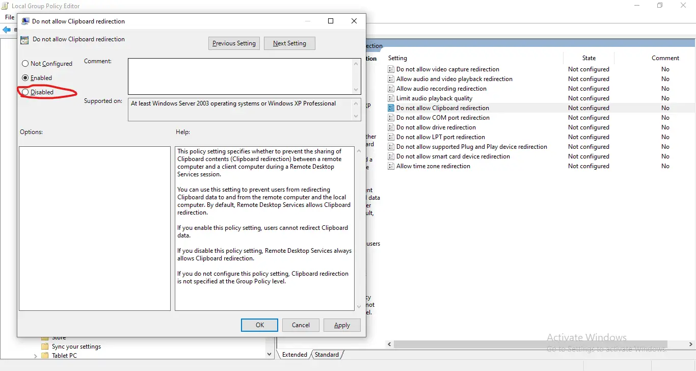 How to fix copy-paste not working problem in Remote Desktop