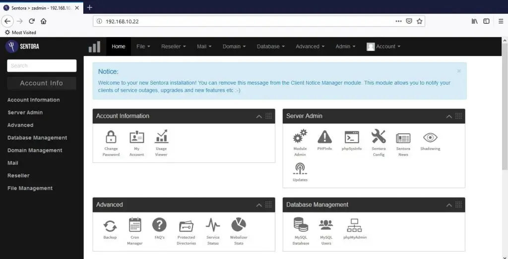 How to install Sentora on CentOS 7 - Oudel Inc.
