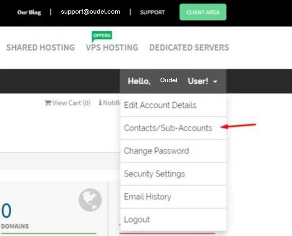 How to add contacts to WHMCS profile - Oudel Inc.